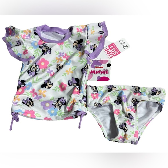 Disney | Swim | Disney Junior Minnie 2 Piece Tankini Swimsuit Nwt 5 Upf ...